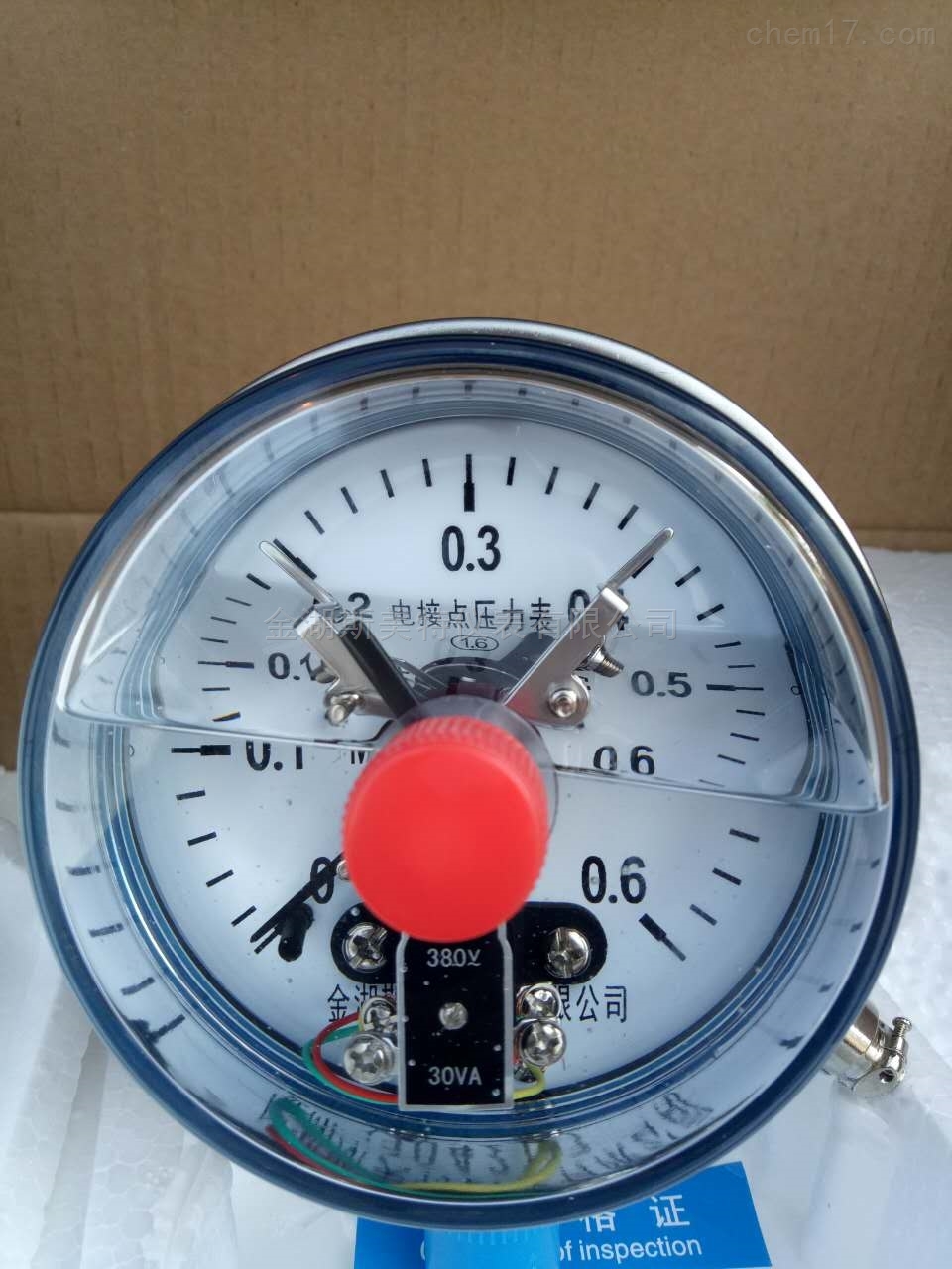 YX-150电接点压力表0-1.6Mpa 380V_YX-150电接点压力表-金湖斯美特仪表有限公司